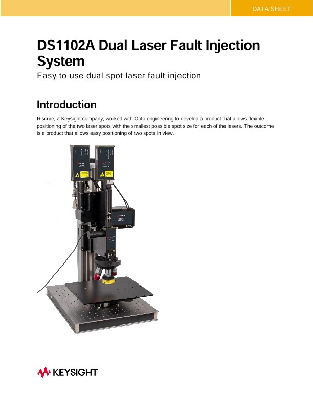 DS1102A Dual Laser Fault Injection System PDF Asset Page | Keysight
